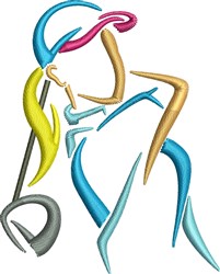 Woman Golfer Embroidery Design | EmbroideryDesigns.com