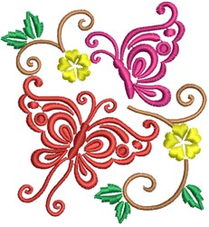 Butterfly Flowers Embroidery Design | EmbroideryDesigns.com