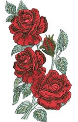 Red Roses Embroidery Design | EmbroideryDesigns.com