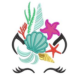 Seashell Unicorn Embroidery Design | EmbroideryDesigns.com