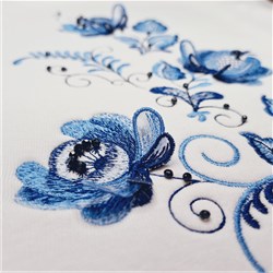 Blue Flowers Embroidery Design | EmbroideryDesigns.com
