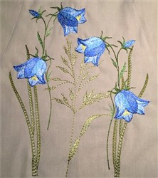 Blue Flowers Embroidery Design | EmbroideryDesigns.com