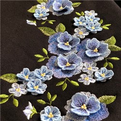 3D Pansies Embroidery Design | EmbroideryDesigns.com
