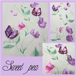 Sweet Pea Embroidery Design | EmbroideryDesigns.com