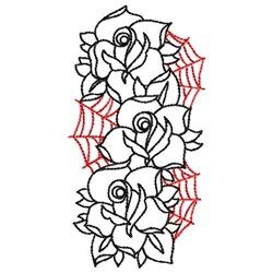 Cobweb Roses Embroidery Design | EmbroideryDesigns.com