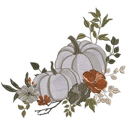 Pumpkin Corner Embroidery Design | EmbroideryDesigns.com