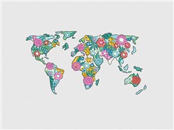 World Map Embroidery Design | EmbroideryDesigns.com