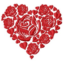 Roses Heart Embroidery Design | EmbroideryDesigns.com