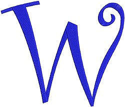 Giant Curlz Capital W Embroidery Design | EmbroideryDesigns.com