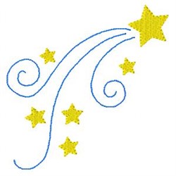 Swirly Shooting Star Embroidery Design | EmbroideryDesigns.com