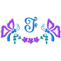 Butterfly Monogram F Embroidery Design | EmbroideryDesigns.com