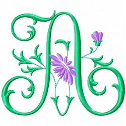 Monogram Flower A Embroidery Design | EmbroideryDesigns.com