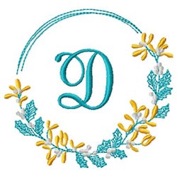Holly Monogram D Embroidery Design | EmbroideryDesigns.com