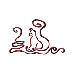 Cat & Swirls Embroidery Design | EmbroideryDesigns.com