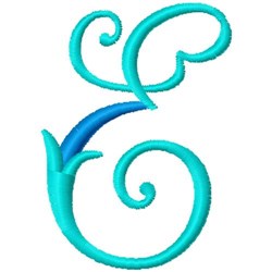 Blue Monogram Font E Embroidery Design | EmbroideryDesigns.com