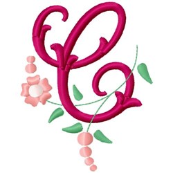 Floral Monogram Letter C Embroidery Design | EmbroideryDesigns.com