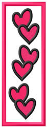 Hearts Bookmark Embroidery Design | EmbroideryDesigns.com