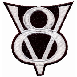 V8 Symbol Embroidery Design | EmbroideryDesigns.com