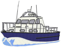 Fishing Boat Embroidery Design | EmbroideryDesigns.com