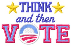 Think Then Vote Embroidery Design | EmbroideryDesigns.com