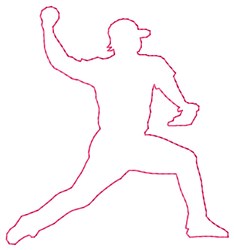 Outline Pitcher Embroidery Design | EmbroideryDesigns.com