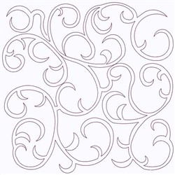 Curlicue Square Embroidery Design | EmbroideryDesigns.com