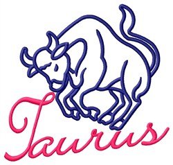 Taurus Bull Outline Embroidery Design | EmbroideryDesigns.com