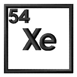 Atomic Number 54 Embroidery Design | EmbroideryDesigns.com