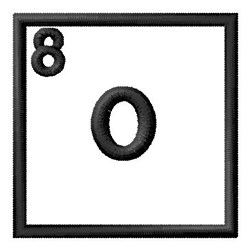 Atomic Number 8 Embroidery Design | EmbroideryDesigns.com
