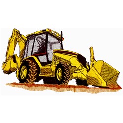 Backhoe Loader Embroidery Design | EmbroideryDesigns.com