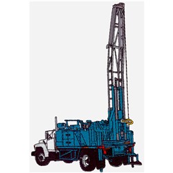 Well Digging Truck Embroidery Design | EmbroideryDesigns.com