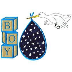 Baby Boy Applique Embroidery Design | EmbroideryDesigns.com