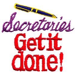 Secretary Logo Embroidery Design | EmbroideryDesigns.com