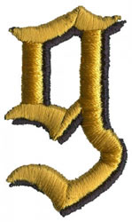 Old English g Embroidery Design | EmbroideryDesigns.com