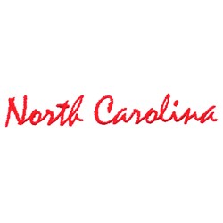 North Carolina Text Embroidery Design | EmbroideryDesigns.com