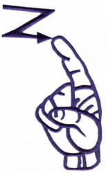 Sign Language Z Embroidery Design | EmbroideryDesigns.com