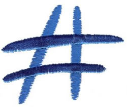 Squiggly Number Sign Embroidery Design | EmbroideryDesigns.com