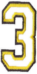 Two Color Athletic 3 Embroidery Design | EmbroideryDesigns.com