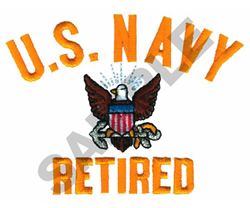 U.S. NAVY RETIRED Embroidery Design | EmbroideryDesigns.com