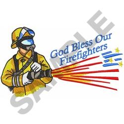 GOD BLESS FIREFIGHTERS Embroidery Design | EmbroideryDesigns.com