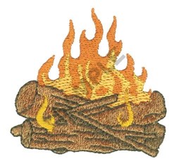Wood Burning Fire Embroidery Design | EmbroideryDesigns.com