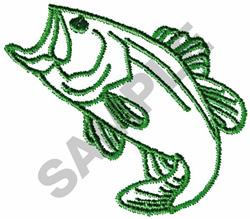 BASS OUTLINE Embroidery Design | EmbroideryDesigns.com