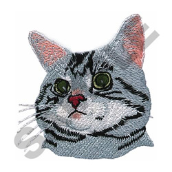 SILVER TABBY CAT Embroidery Design | EmbroideryDesigns.com