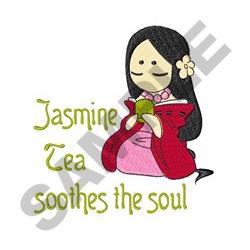 Jasmine Tea Girl Embroidery Design | EmbroideryDesigns.com