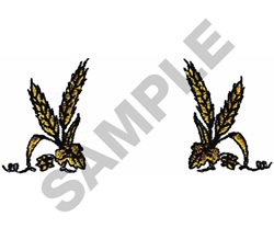 WHEAT EMBLEMS - LARGE Embroidery Design | EmbroideryDesigns.com