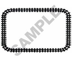 TRAIN TRACKS BORDER Embroidery Design | EmbroideryDesigns.com