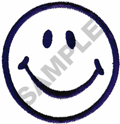 Smiley Face Outline Embroidery Design | EmbroideryDesigns.com