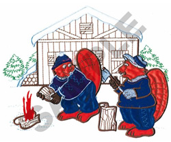 BEAVER CAMPFIRE Embroidery Design | EmbroideryDesigns.com