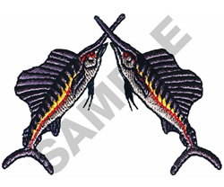 Free CROSSED SWORDFISH Embroidery Design | EmbroideryDesigns.com