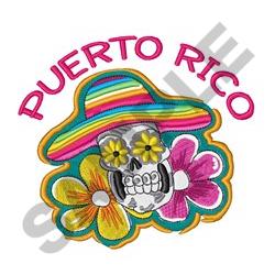 PUERTO RICO SKULL Embroidery Design | EmbroideryDesigns.com